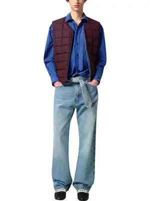 MSGM Light Acid Wash Tie-waist Straight-leg Jeans - Blue