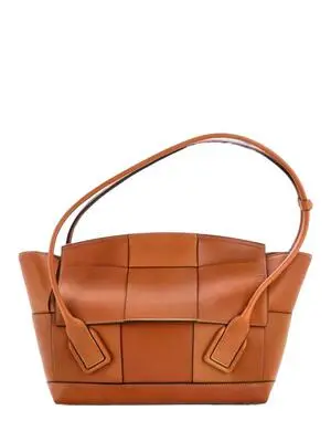 Bottega Veneta Arco Bag Maxi Intrecciato Leather Medium Shoulder Bag - Brown