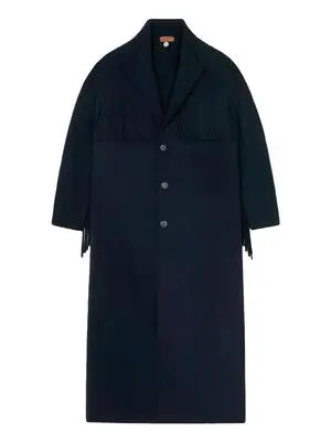 Alanui Spirit Of The West Fringe-detail Coat - Blue