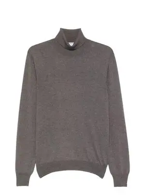 GRAN SASSO Gran Sasso Roll Neck Fine Knit Wool Sweater Grey