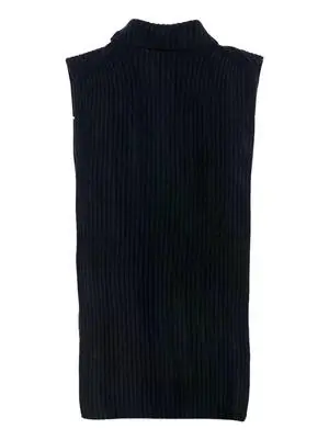 Christian Wijnants Ribbed-knit Mock-neck Knitted Top - Blue