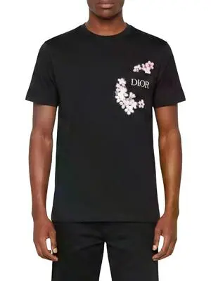 Dior X Sorayama Flower-detail T-shirt - Black