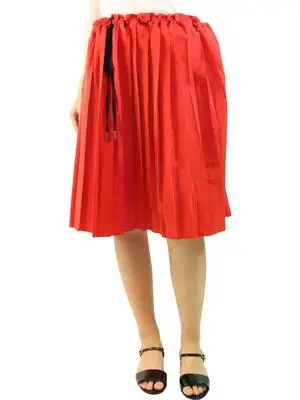 VICTORIA BECKHAM Victoria Beckham Pleated Drawstring Midi Skirt