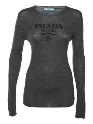 PRADA Prada Logo Crew Neck Long Sleeve Knit