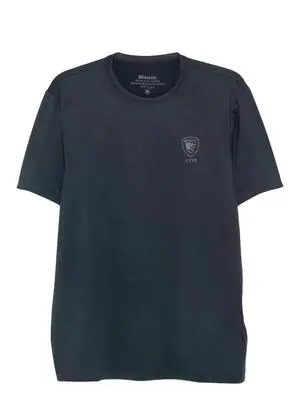 BLAUER. Logo-print Crew-neck T-shirt - Blue