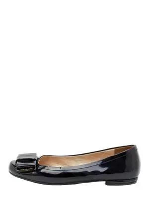 PRADA Prada Black Patent Bow Ballet Flats