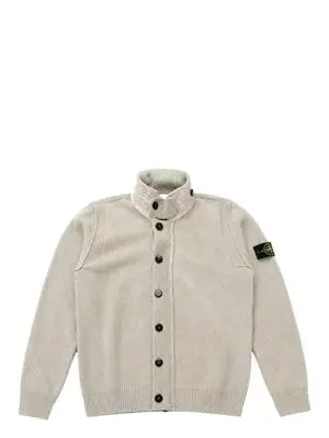 Stone Island Logo Patch Button-up Sweater - Neutrals
