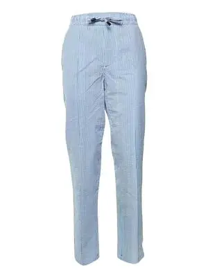Isaia Striped Drawstring Trousers - Blue
