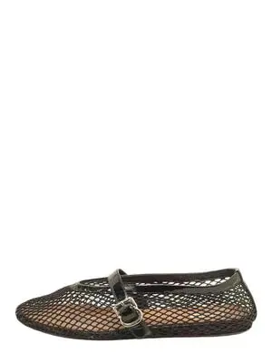 Alaïa Fishnet Buckle Ballet Flats - Black
