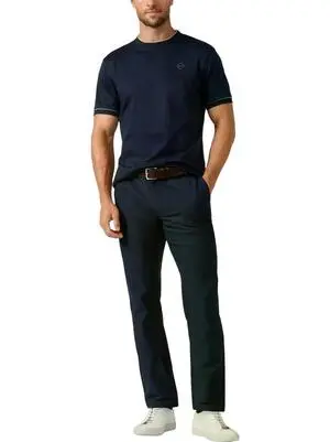 HACKETT LONDON Logo-patch Tipped T-shirt - Blue