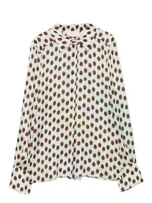 I BLUES Abstract Print Long Sleeve Shirt - Neutrals