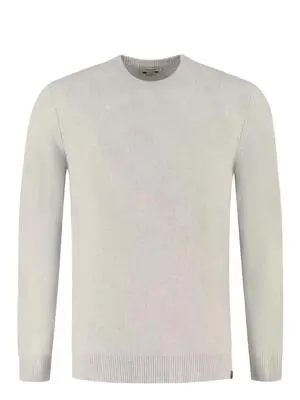 Jacob Cohen Logo-patch Ribbed-trim Sweater Neutrals