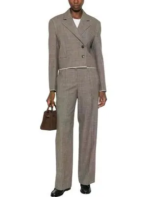 TELA Marl-effect Raw-edge Trousers - Brown