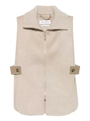 Max Mara Max Mara Gela Cashmere Zipped Gilet Neutrals