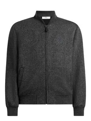 Etro Jacquard Bomber Jacket With Arnica Motif - Grey