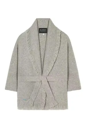 Alanui Fringed Shawl Collar Cardigan - Grey