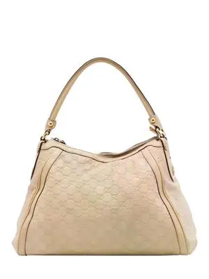 Gucci Gucci Embossed Leather Shoulder Bag Neutrals