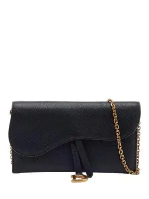 Dior Christian Dior Saddle Chain-Strap Cross Body Bag Black