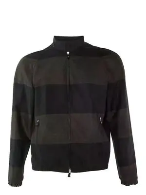 Emporio Armani Striped Zip-up Jacket - Black