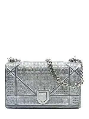 DIOR Christian Dior 2016 Mini Metallic Patent Microcannage Diorama Flap Crossbody Bag