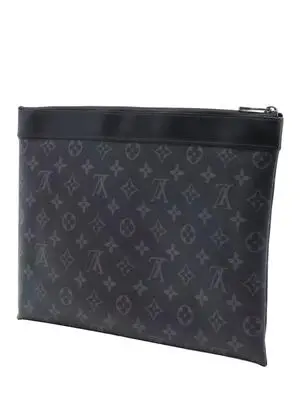 LOUIS VUITTON Monogram Eclipse Discovery Pochette Gm Clutch Bag - Black