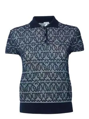 Loewe Anagram Jacquard Polo T-shirt - Blue