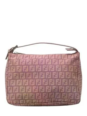 Fendi Zucchino Canvas Handbag - Pink