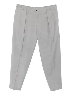 BRIGLIA 1949 Tailored Pleated Wool Trousers - Grey