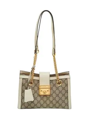 Gucci Padlock Gg Supreme Shoulder Bag - Neutrals