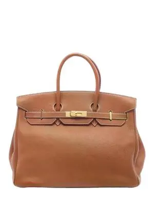 Hermès Clemence Birkin Retourne 35 Handbag - Brown