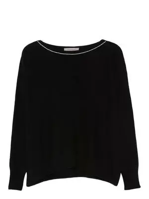 D.exterior Embellished Neck Sweater - Black