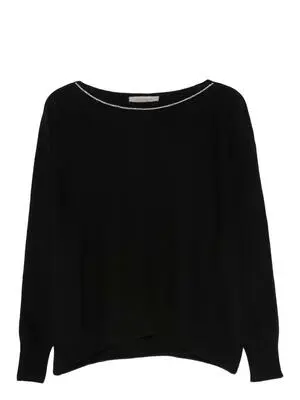 D.exterior Embellished Neck Sweater - Black