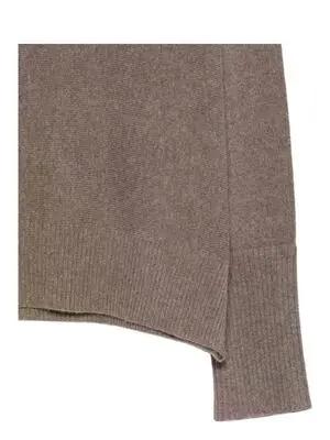 D.exterior Roll-neck Sweater With Button Cuffs - Brown