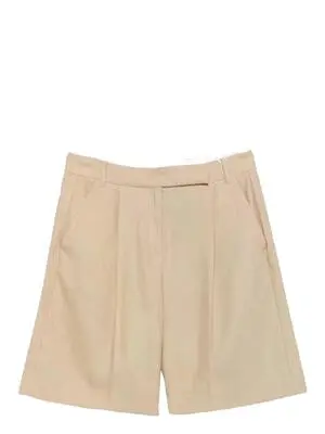 I BLUES Pleated Twill Shorts