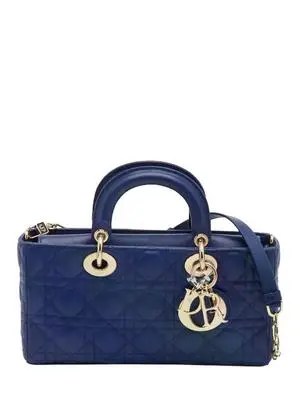 Dior 2022 Medium Lady D-joy Cannage Tote Bag - Blue