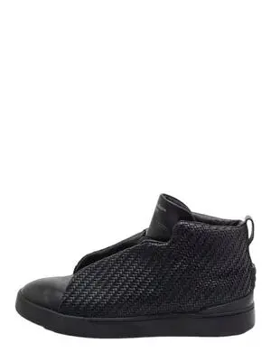 Balenciaga Woven Leather Slip-on Sneakers - Black