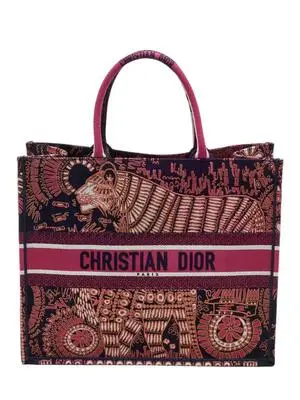 Dior Christian Dior Large Animals Tiger Book Tote Bag Red