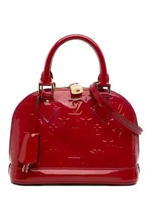 LOUIS VUITTON 2015 Monogram Vernis Alma Bb Satchel - Red