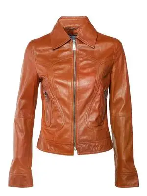 DOLCE & GABBANA Dolce & Gabbana Leather Zip-Up Jacket