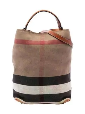 BURBERRY Burberry Check Canvas Ashby Bucket Bag