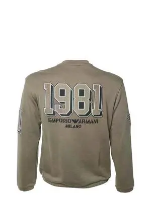 Emporio Armani Logo Embroidered Sweatshirt - Brown