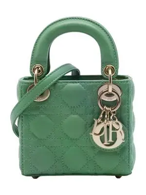 Dior Micro Lambskin Cannage Lady Satchel - Green