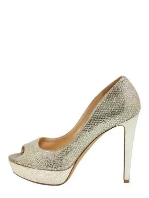 JIMMY CHOO Luna Platform Peep-toe Sandals - Silver