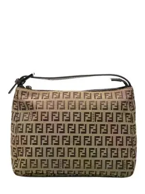 Fendi Zucchino Canvas Handbag - Brown