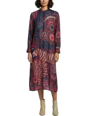 Dior Kaleidoscope Print Midi Dress - Blue