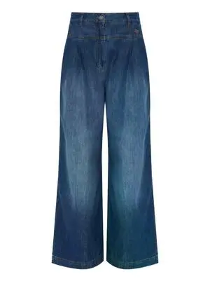 Munthe Pleated Wide-leg Jeans - Blue