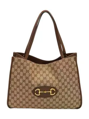 Gucci Horsebit 1955 Gg Canvas Tote Bag - Neutrals