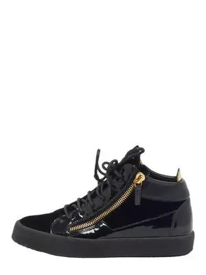 GIUSEPPE ZANOTTI Kriss Patent-leather Sneakers - Black