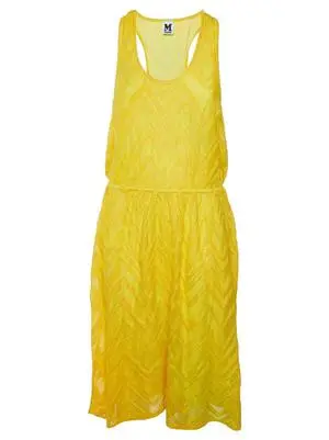 Missoni Chevron Knit Sleeveless Midi Dress - Yellow