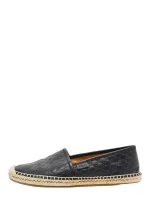 Gucci Leather Microguccissima Flat Espadrilles - Black